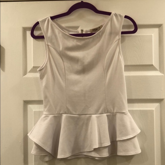 Arden B | Tops | White Sleeveless Peplum Top | Poshmark